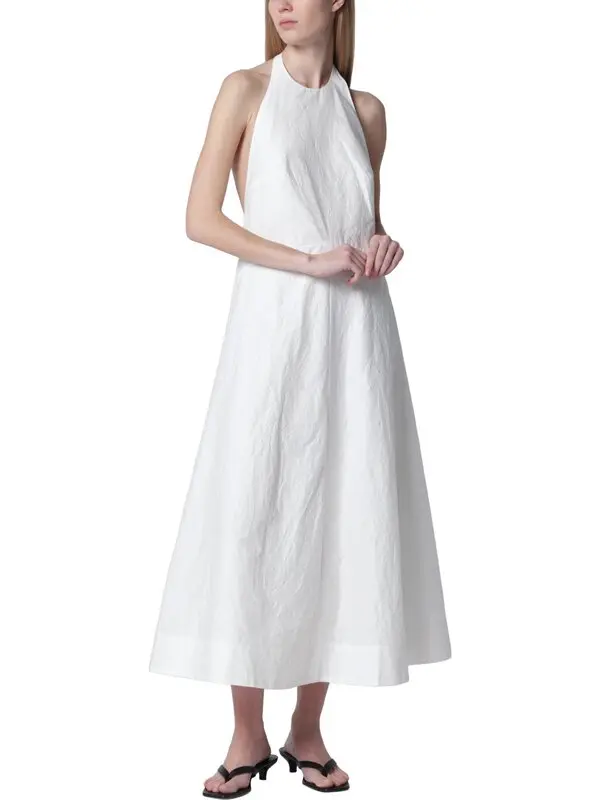RÓHE Midi Dress In Cotton Blend - White