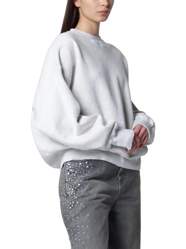 GOLDEN GOOSE Star Cotton Sweatshirt With Crystal Embroidery - Grey