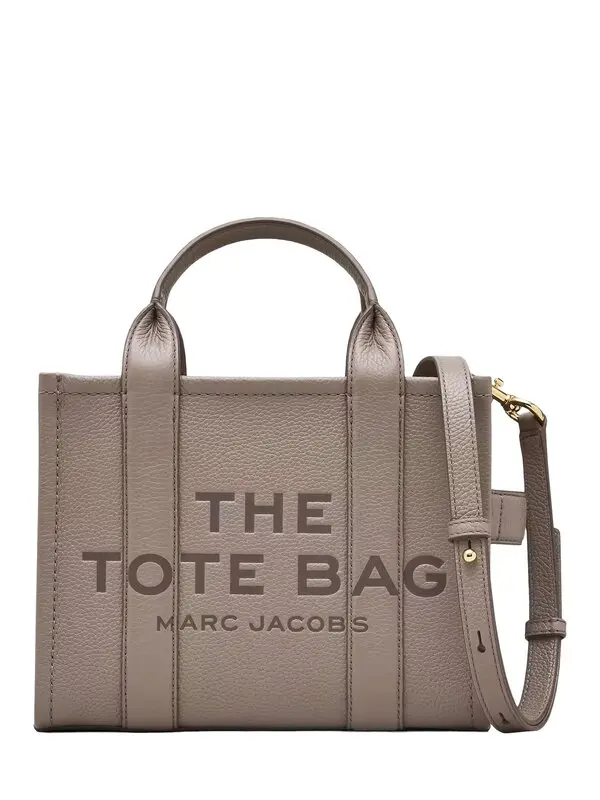 Marc Jacobs The Small Tote Bag Cement In Leather - Grey