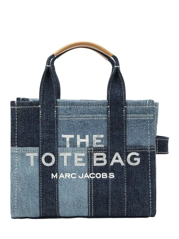 Marc Jacobs Small Tote Bag In Patchwork Denim - Blue