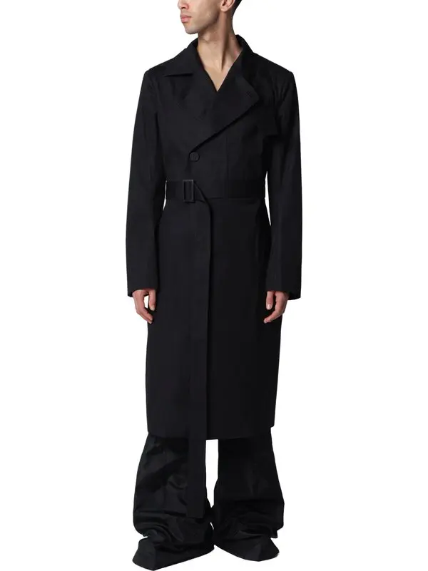 Rick Owens Double-breasted Cotton Coat - Black