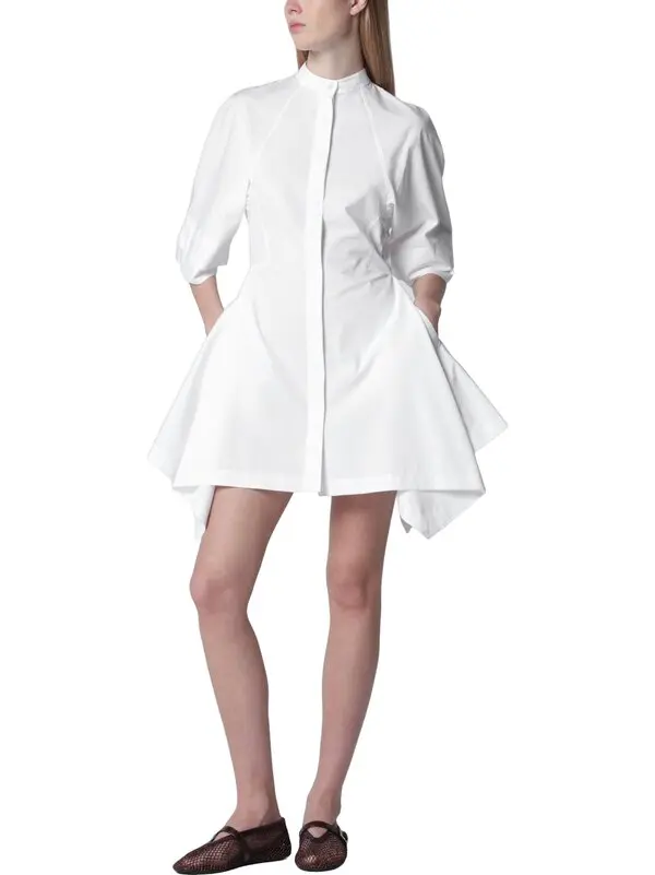 Alaïa Panelled Cotton Poplin Dress - White