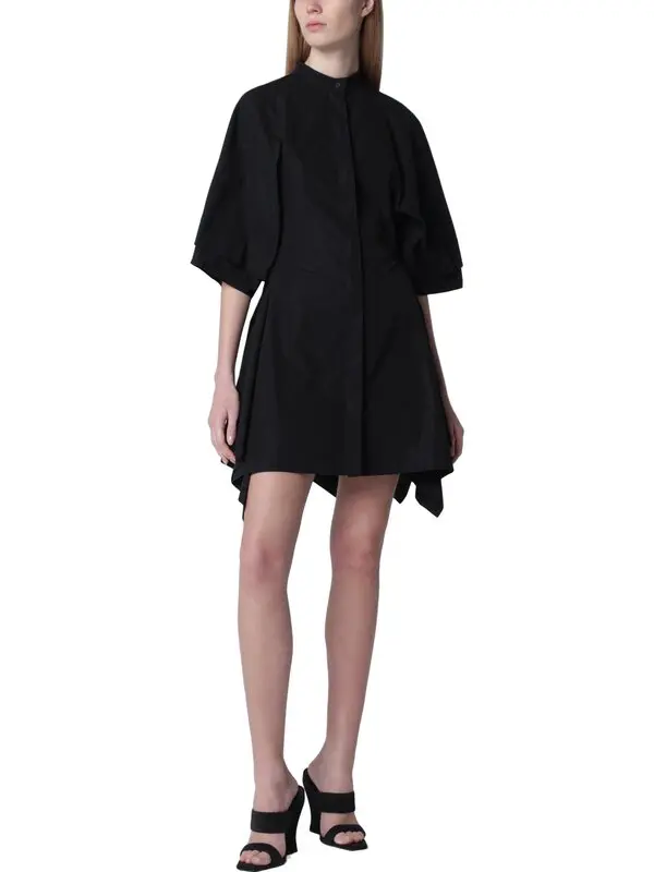 Alaïa Panelled Cotton Poplin Dress - Black