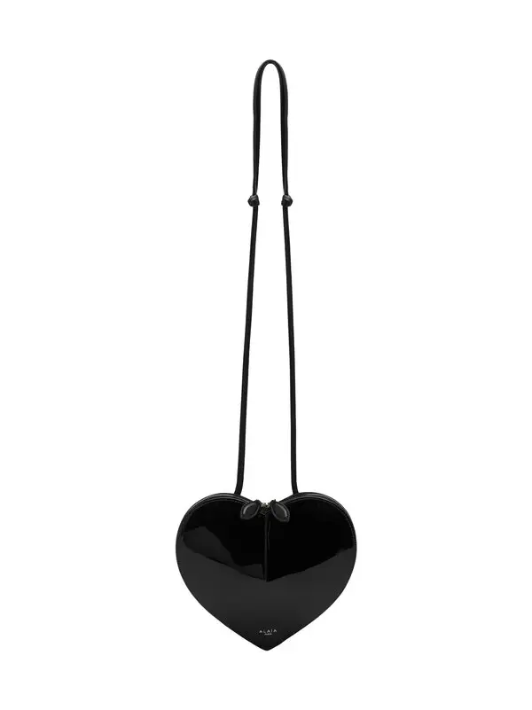 Alaïa Le Coeur Patent Leather Bag - Black