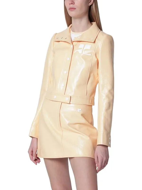 COURREGES Reedition High-neck Vinyl Jacket - Orange