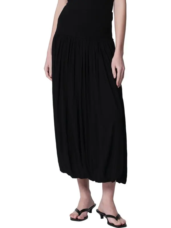 TOTEME Soft Gathered Long Skirt - Black