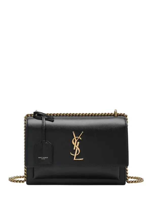 Saint Laurent Sunset Smooth Leather Bag - Black