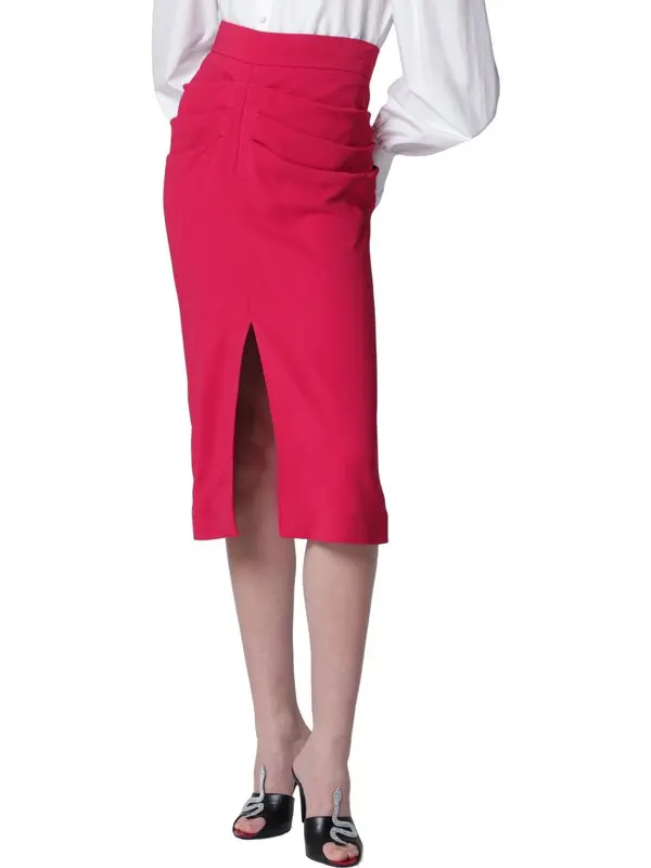 Valentino Garavani Midi Skirt With Ruched Detail - Red