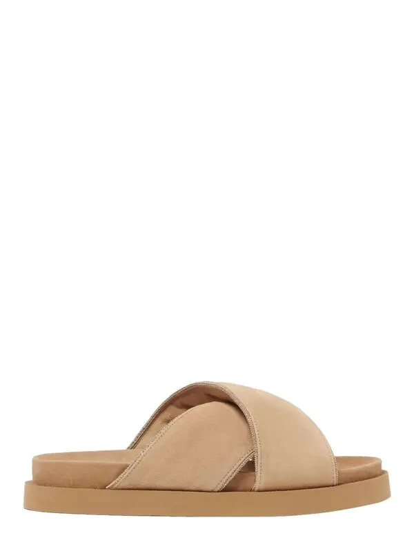 Fabiana Filippi Suede Mule Sandals - Grey