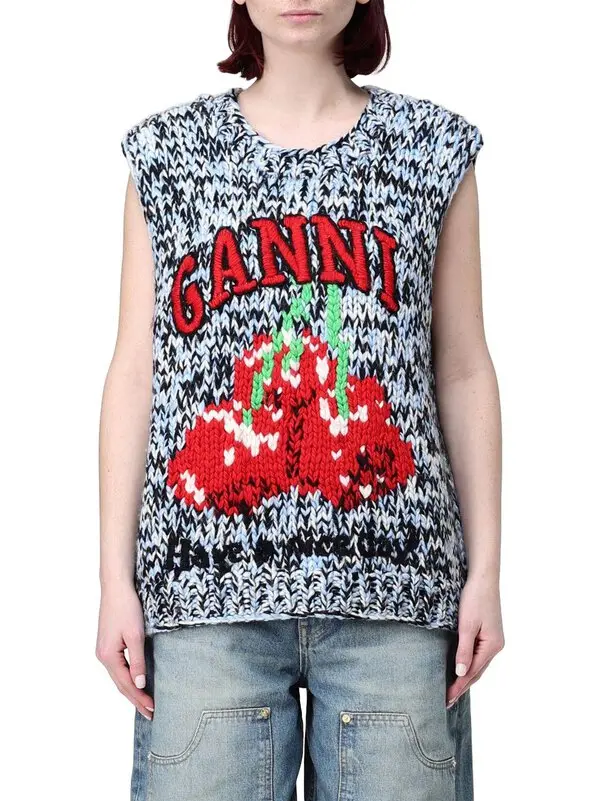 GANNI Knit Vest - Gnawed Blue