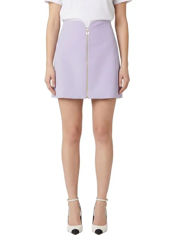 Elisabetta Franchi Solid Mini Skirt - Lilac