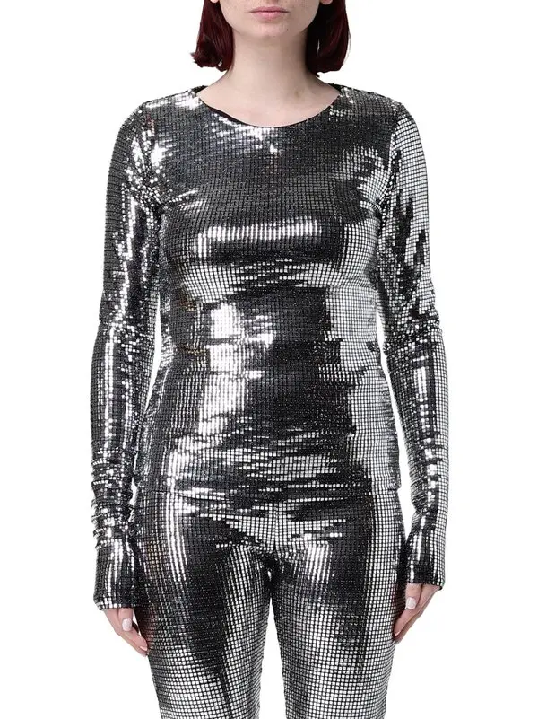 MAISON MARGIELA Metallic Knit Top - Silver