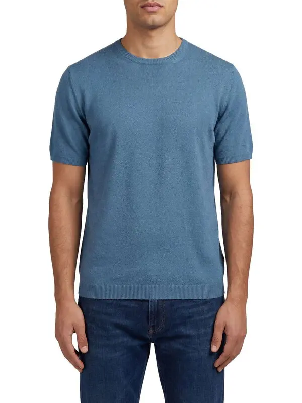 ROBERTO COLLINA Cotton Blend Crewneck Sweater - Blue