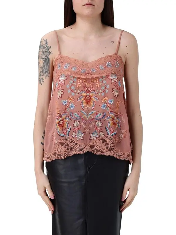 Farm Rio Floral Print Top - Brown