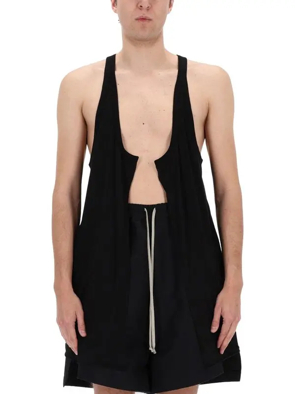 Rick Owens Oversized Cotton Tank Top - Black