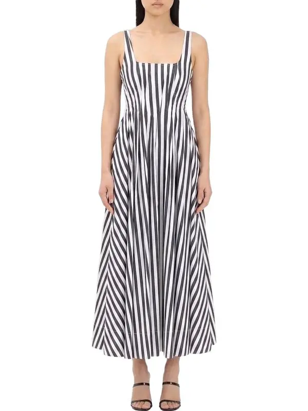 Sportmax Striped Maxi Dress - Black