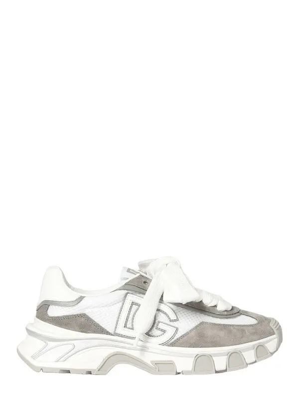 Dolce & Gabbana Dg Country Road Suede And Mesh Sneakers - White