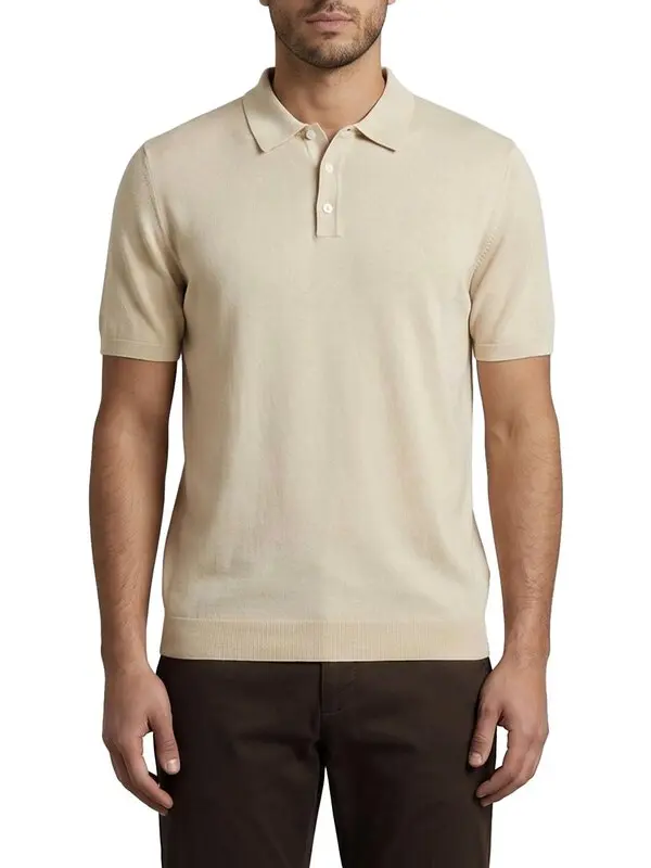 ROBERTO COLLINA Linen Polo Shirt - Ecru