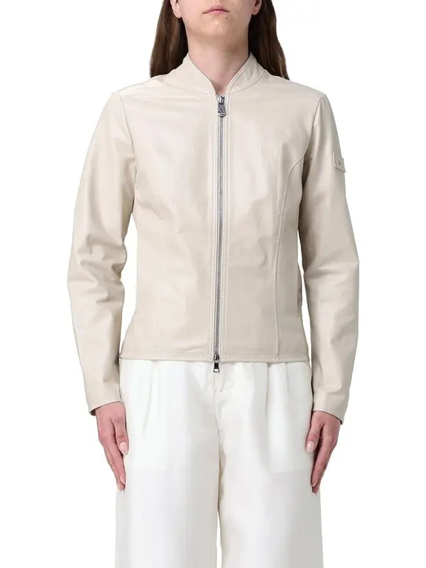 Peuterey Leather Bomber Jacket - White