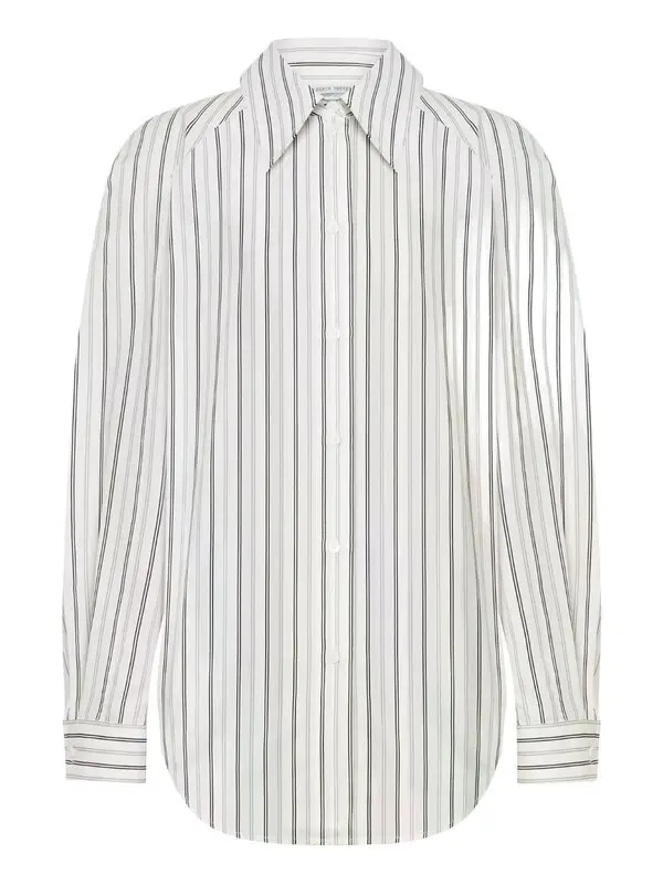 Alberta Ferretti Long-sleeved Striped Shirt - White