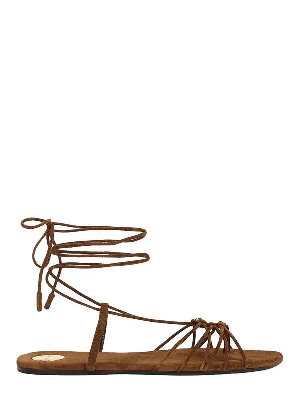 Saint Laurent Babylone Flat Sandal - Dark Havana