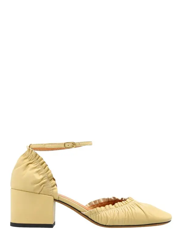 ODISSI Leather Heeled Shoes - Yellow
