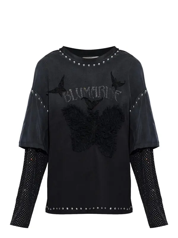 Blumarine Embellished Layered Top - Black