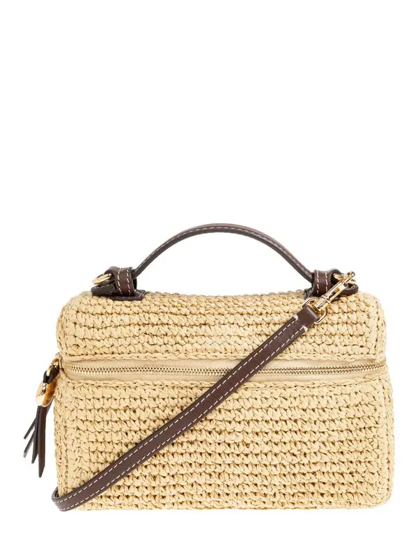 Tory Burch Straw Slim Handbag - Beige