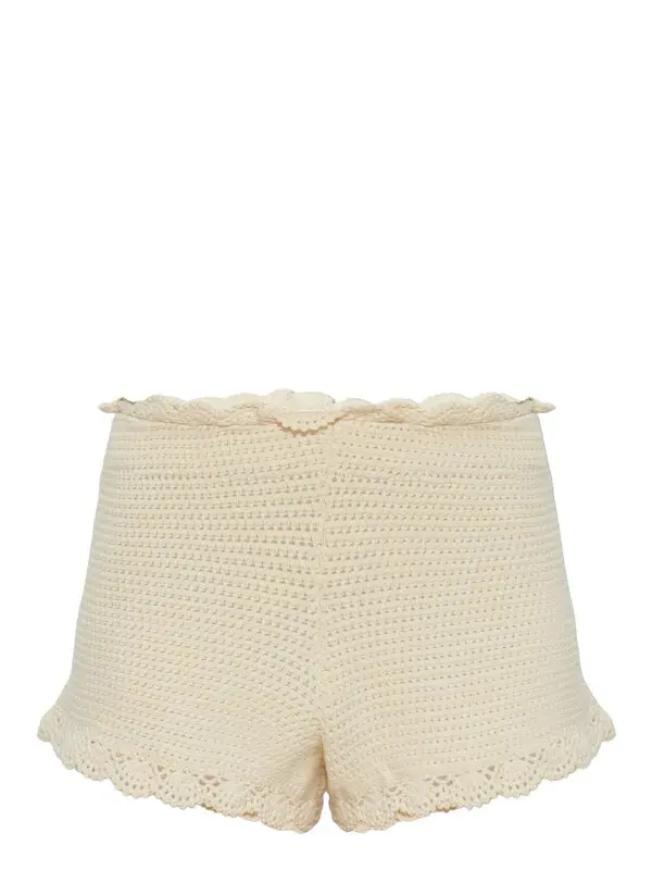 Posse Crochet Knit Shorts - Cream
