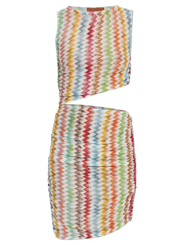 Missoni Mini Dress With Decorative Slit - Multicolour