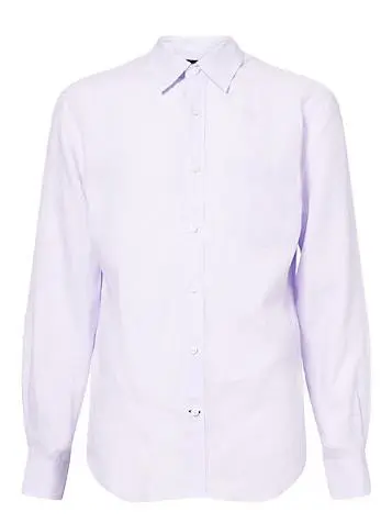 Dunhill Pointed-collar Regular-fit Linen Shirt - Lavender