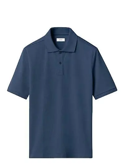 Eton Short-sleeved Cotton-piqué Polo Shirt - Mid Blue