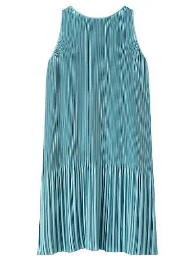 JOSEPH Rida Plissé Mini Dress - Chambray
