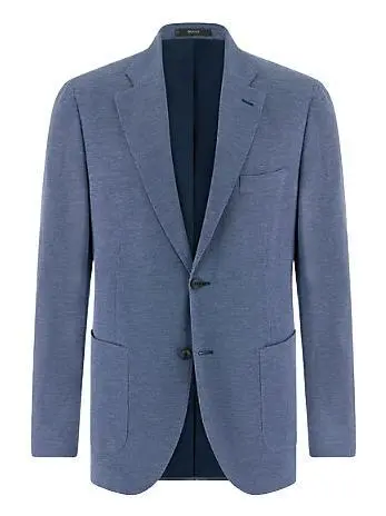 Boggi Milano Pinpoint Single-breasted Cotton-blend Blazer - Blue
