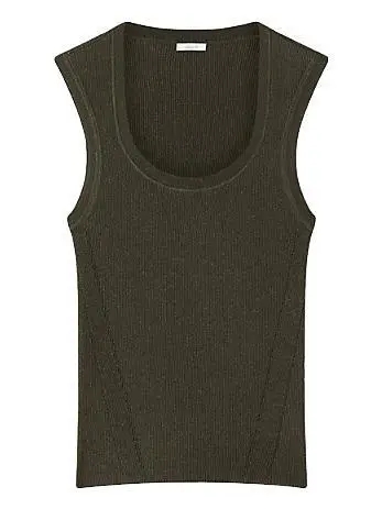 JOSEPH Alaou Ribbed Knitted Tank Top - Palm Leaf