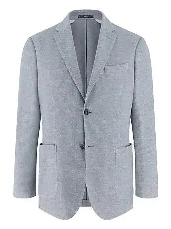 Boggi Milano Textured Single-breasted Linen And Cotton-blend Blazer - Blue