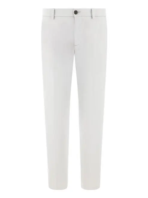 Boggi Milano Straight Regular-fit Stretch Cotton-blend Trousers - Ice