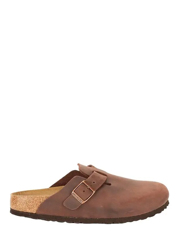 BIRKENSTOCK Boston Leather Mule - Brown