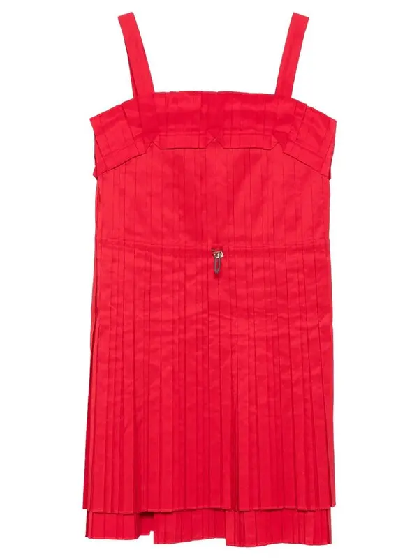 Fendi Pleated Mini Dress - Red