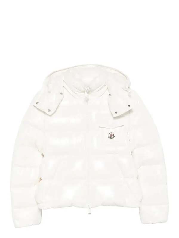 Moncler Short Down Jacket With Removable Hood - White