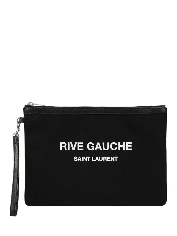 Saint Laurent Rive Gauche Zippered Pouch - Black