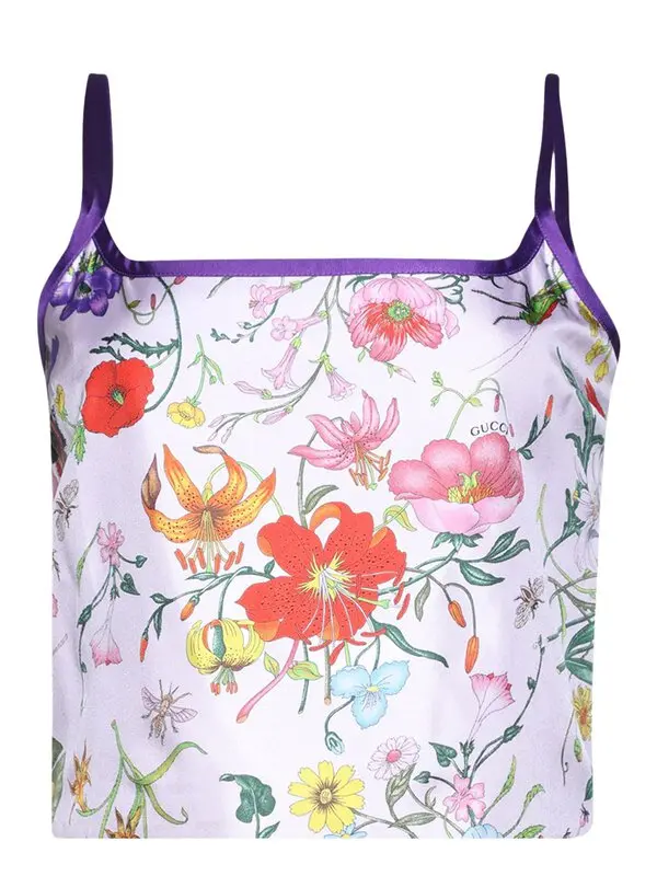 Gucci Floral Twill Top - Purple