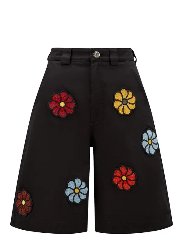 Moncler Floral Detailed Shorts - Black