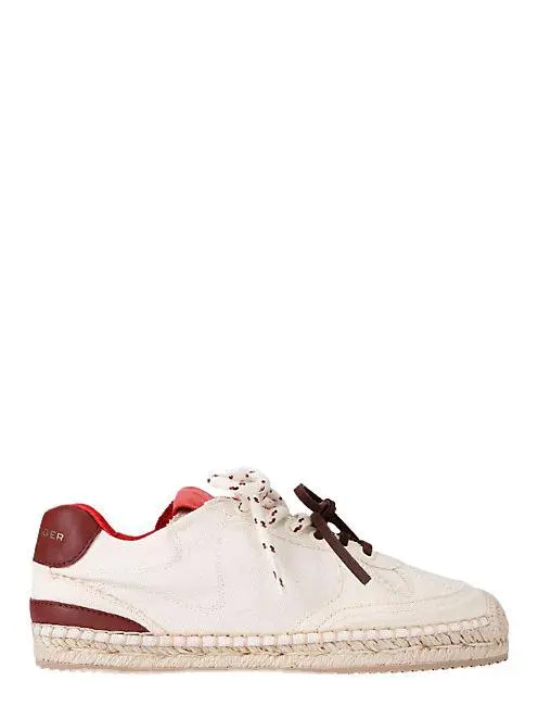 Kurt Geiger Espadrille Woven Trainers - White/red
