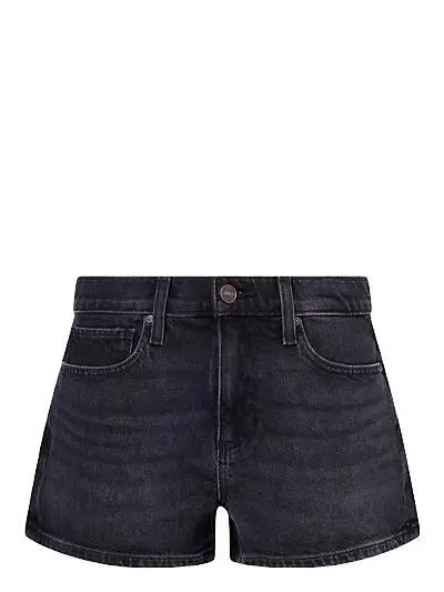 Paige Hayley Mid-rise Denim Mini Shorts - Black Sandstone
