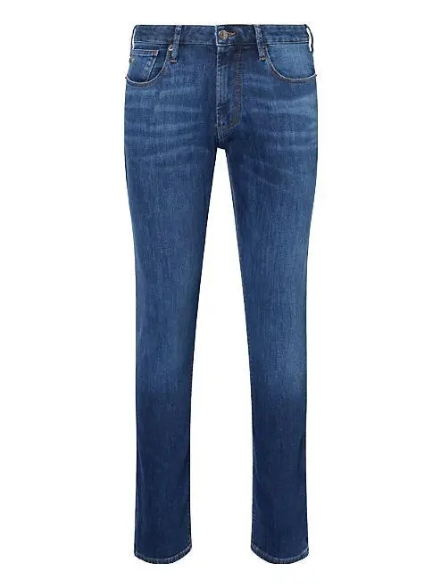 Emporio Armani J06 Slim-fit Stretch-denim Jeans - Medium Blue Denim