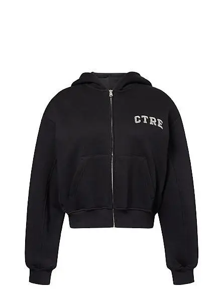 THE COUTURE CLUB Logo-embroidered Cotton Hoody - Black