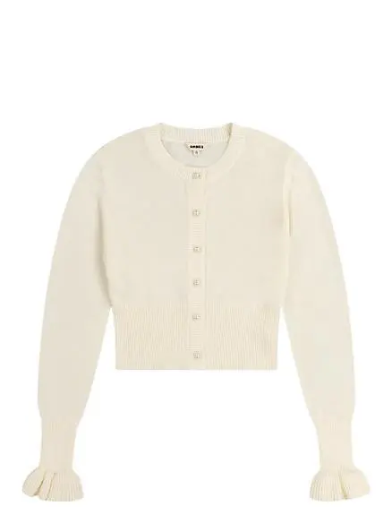 OMNES Sylvie Knitted Cotton Cardigan - White
