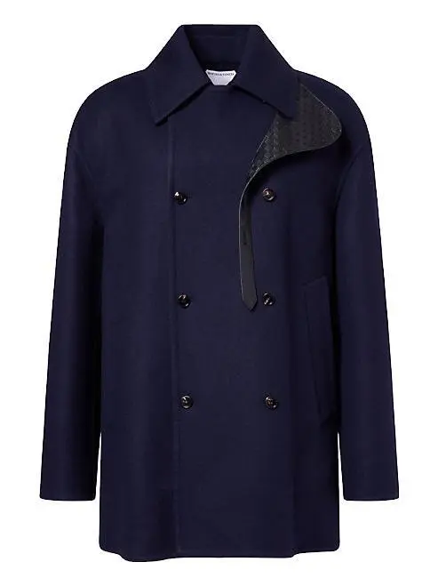 Bottega Veneta Oversized Double-cashmere Caban Coat - Midnight Blue