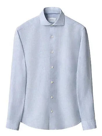 Eton Casual-fit Long-sleeve Linen Shirt - Light Blue